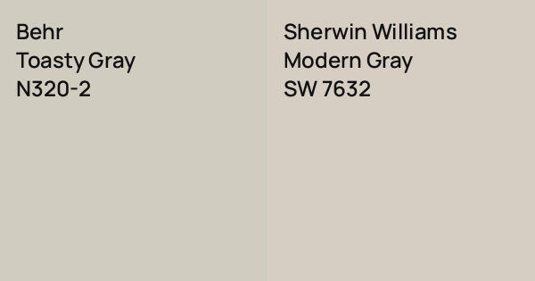 Behr Toasty Gray vs. Sherwin Williams Modern Gray comparison