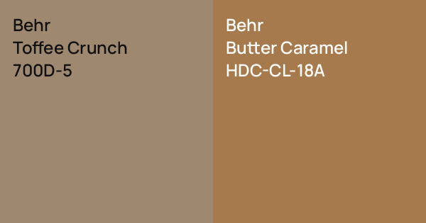 Behr Toffee Crunch vs. Behr Butter Caramel comparison