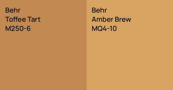 Behr Toffee Tart vs. Behr Amber Brew comparison