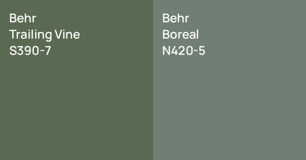 Behr Trailing Vine vs. Behr Boreal comparison