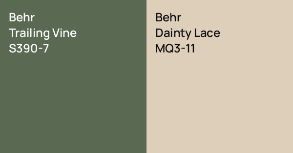 Behr Trailing Vine vs. Behr Dainty Lace comparison