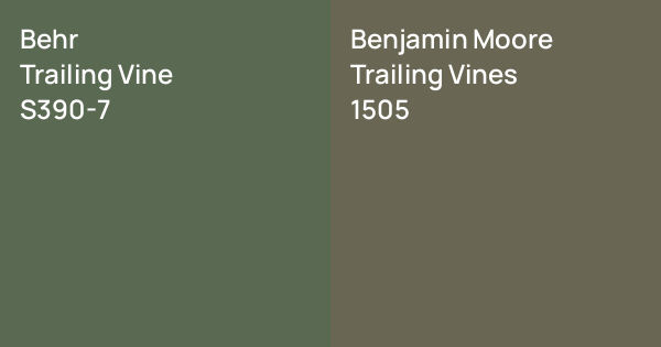 Behr Trailing Vine vs. Benjamin Moore Trailing Vines comparison