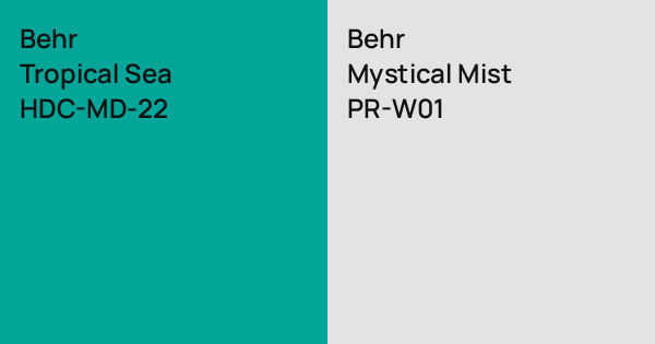Behr Tropical Sea vs. Behr Mystical Mist comparison