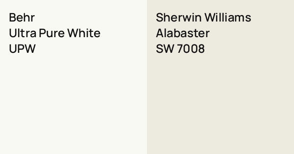 Behr Ultra Pure White vs. Sherwin Williams Alabaster comparison