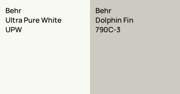 Behr Ultra Pure White vs. Behr Dolphin Fin comparison