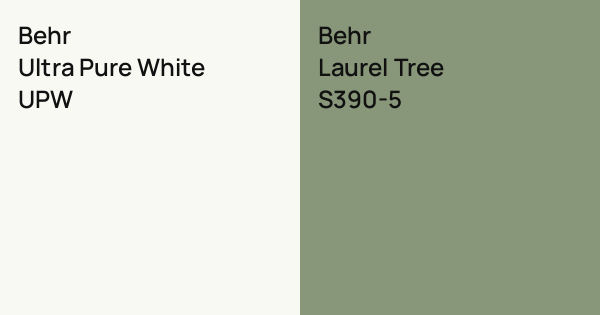 Behr Ultra Pure White vs. Behr Laurel Tree comparison