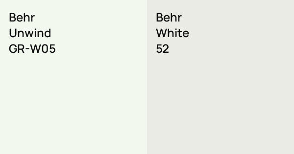 Behr Unwind vs. Behr White comparison