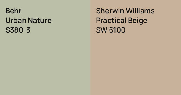 Behr Urban Nature vs. Sherwin Williams Practical Beige comparison