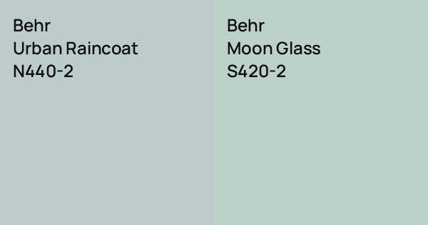 Behr Urban Raincoat vs. Behr Moon Glass comparison