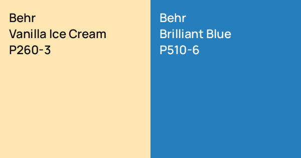 Behr Vanilla Ice Cream vs. Behr Brilliant Blue comparison