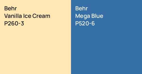 Behr Vanilla Ice Cream vs. Behr Mega Blue comparison