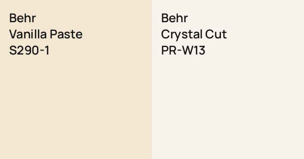 Behr Vanilla Paste vs. Behr Crystal Cut comparison