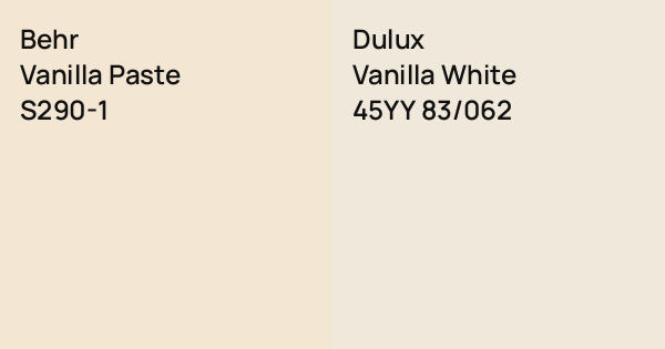 Behr Vanilla Paste vs. Dulux Vanilla White comparison