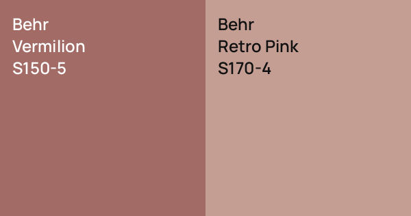 Behr Vermilion vs. Behr Retro Pink comparison