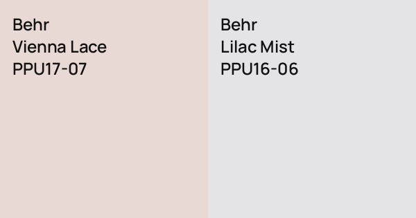 Behr Vienna Lace vs. Behr Lilac Mist comparison