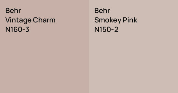 Behr Vintage Charm vs. Behr Smokey Pink comparison