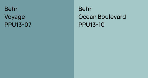Behr Voyage vs. Behr Ocean Boulevard comparison