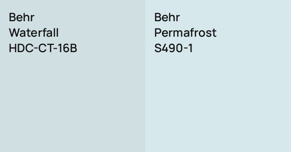 Behr Waterfall vs. Behr Permafrost comparison
