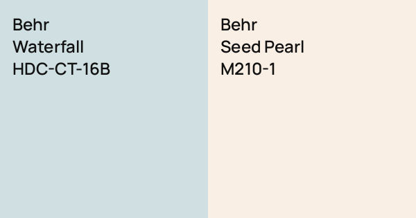 Behr Waterfall vs. Behr Seed Pearl comparison