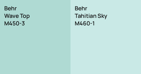 Behr Wave Top vs. Behr Tahitian Sky comparison