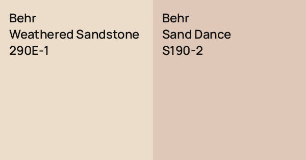 Behr Weathered Sandstone vs. Behr Sand Dance comparison