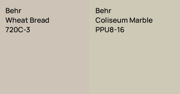 Behr Wheat Bread vs. Behr Coliseum Marble comparison