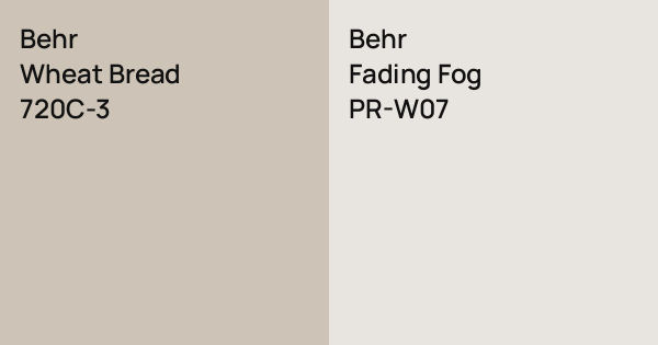 Behr Wheat Bread vs. Behr Fading Fog comparison