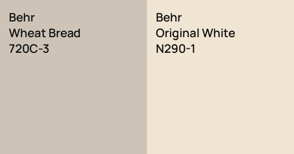 Behr Wheat Bread vs. Behr Original White comparison