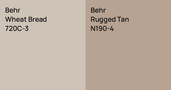 Behr Wheat Bread vs. Behr Rugged Tan comparison