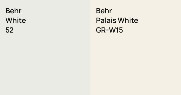 Behr White vs. Behr Palais White comparison