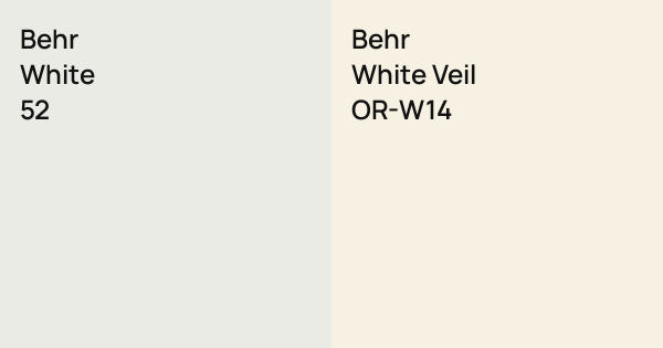 Behr White vs. Behr White Veil comparison