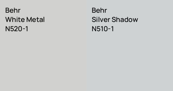 Behr White Metal vs. Behr Silver Shadow comparison