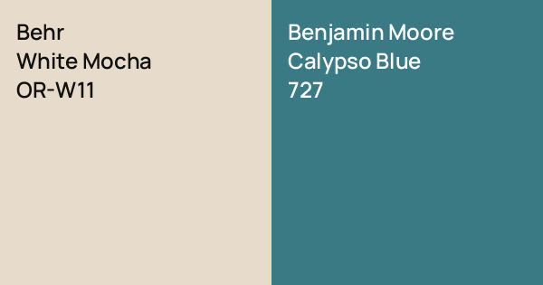 Behr White Mocha vs. Benjamin Moore Calypso Blue comparison