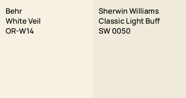 Behr White Veil vs. Sherwin Williams Classic Light Buff comparison