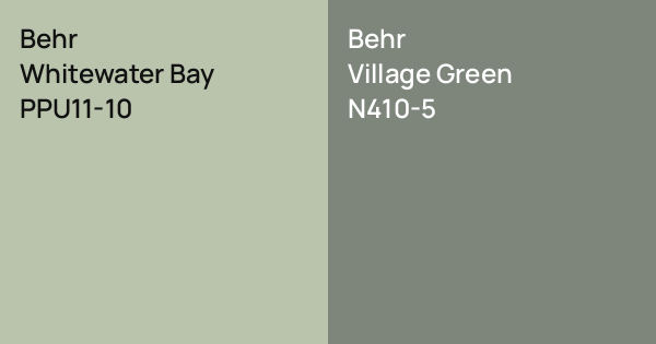 Behr Whitewater Bay vs. Behr Village Green comparison