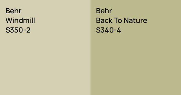 Behr Windmill vs. Behr Back To Nature comparison