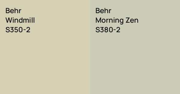 Behr Windmill vs. Behr Morning Zen comparison