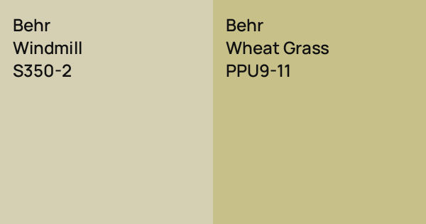 Behr Windmill vs. Behr Wheat Grass comparison