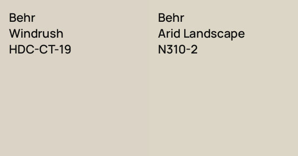 Behr Windrush vs. Behr Arid Landscape comparison
