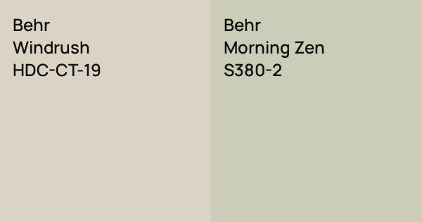 Behr Windrush vs. Behr Morning Zen comparison