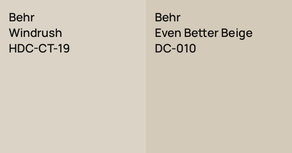 Behr Windrush vs. Behr Even Better Beige comparison