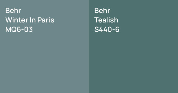 Behr Winter In Paris vs. Behr Tealish comparison