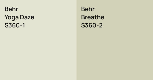 Behr Yoga Daze vs. Behr Breathe comparison