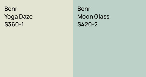 Behr Yoga Daze vs. Behr Moon Glass comparison