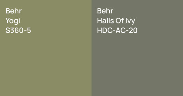 Behr Yogi vs. Behr Halls Of Ivy comparison