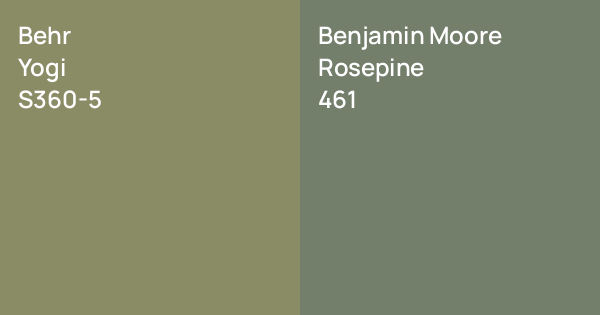 Behr Yogi vs. Benjamin Moore Rosepine comparison