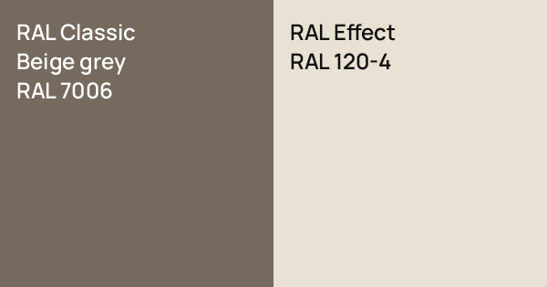 RAL Classic Beige grey vs. RAL Effect RAL 120-4 comparison