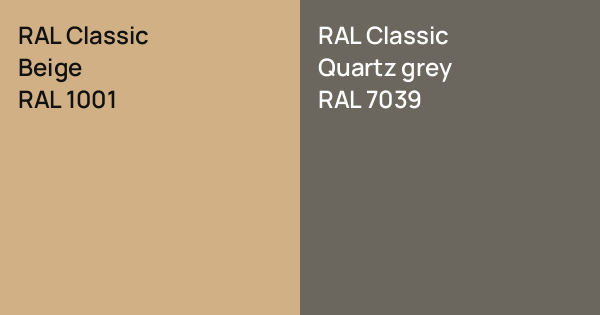 RAL Classic Beige vs. RAL Classic Quartz grey comparison