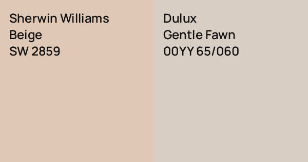 Sherwin Williams Beige vs. Dulux Gentle Fawn comparison