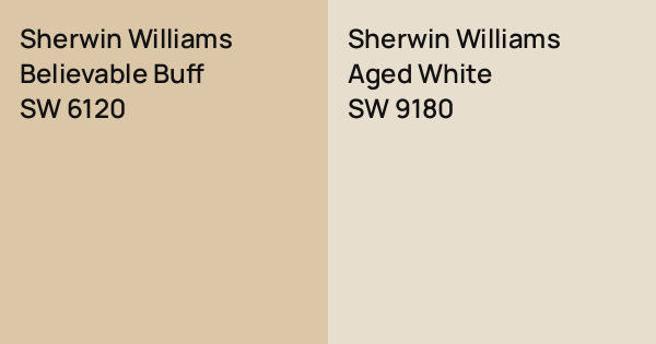 Sherwin Williams Believable Buff vs. Sherwin Williams Aged White comparison